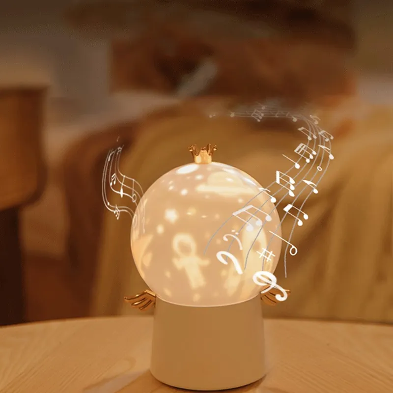 360 Degree Rotation Guardian Angel Universe Starry Music Projector ...