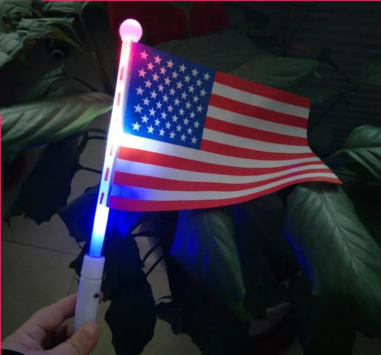 American LED Flag Light Up Flagpole, 4th Of July LED Independence Day ...