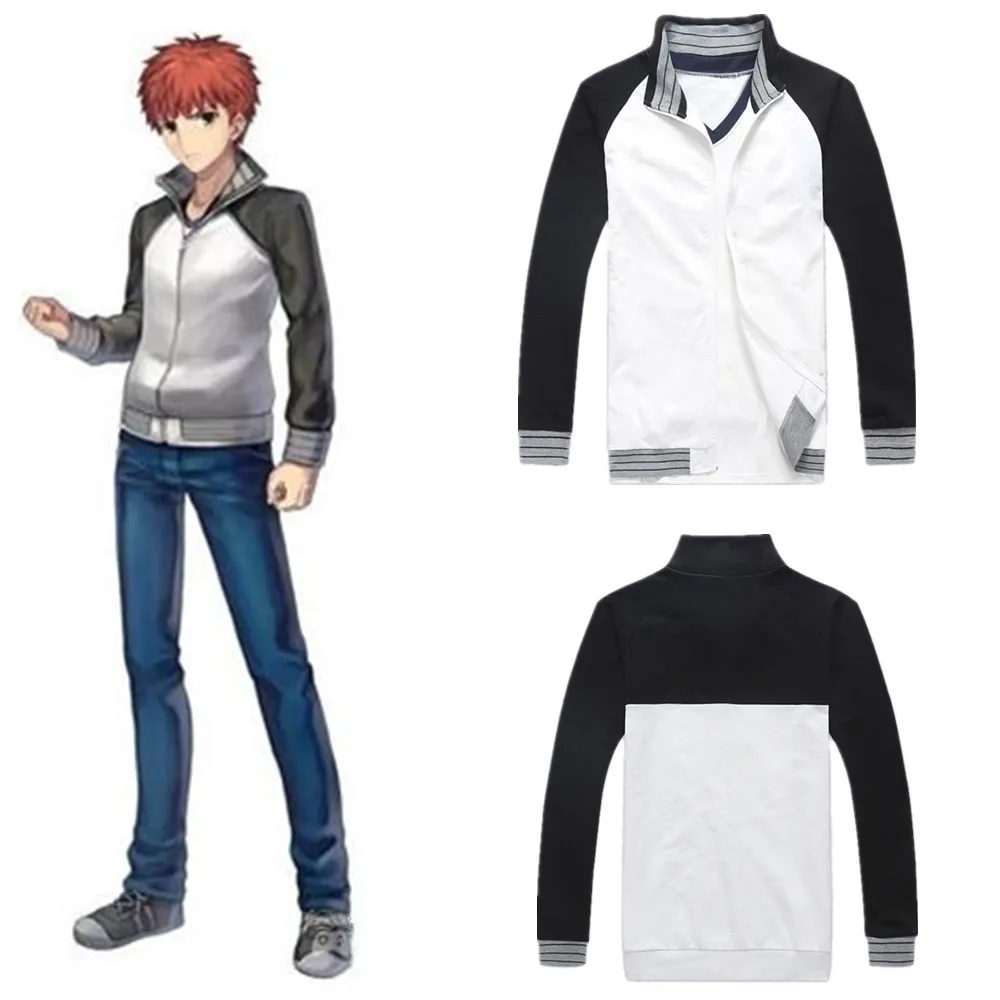 Unisex Cotton Anime Fate Stay Night Emiya Shirou Cosplay Costume Zipper ...