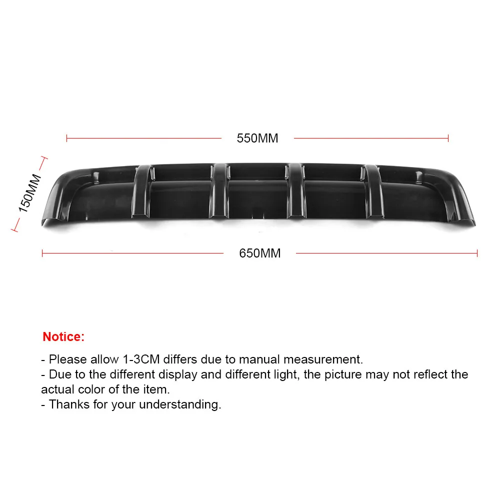 Universal Car Rear Bumper Lip Diffuser Trim High Quality ABS Shark Fin ...