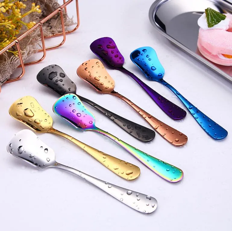 Ice Cream Spoons Stainless Steel Plated Dessert Scoop Tea Coffee ...