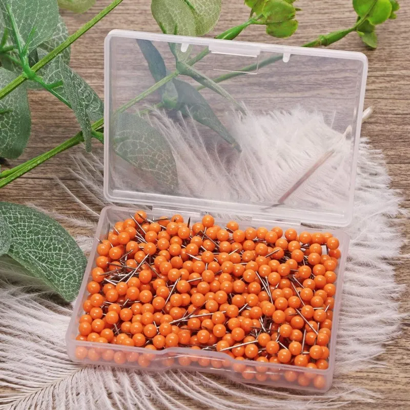 DHgate.com:Orange Map Push Pins, Plastic Head with Stainless Steel, 1/8 ...
