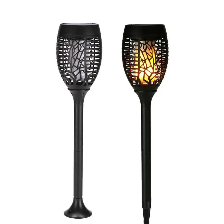 European Solar Torch Lights Garden Flashlight Flame Lamp Outdoor 96Led ...