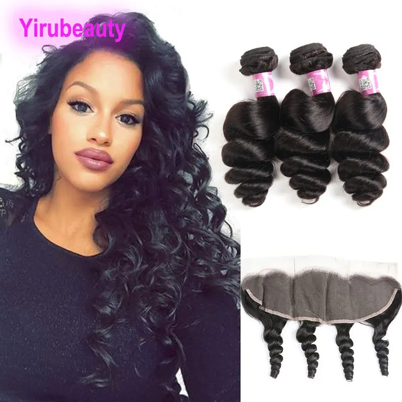 Brazilian Virgin Human Hair Bundles With 13x4 Lace Frontal Ear To Ear