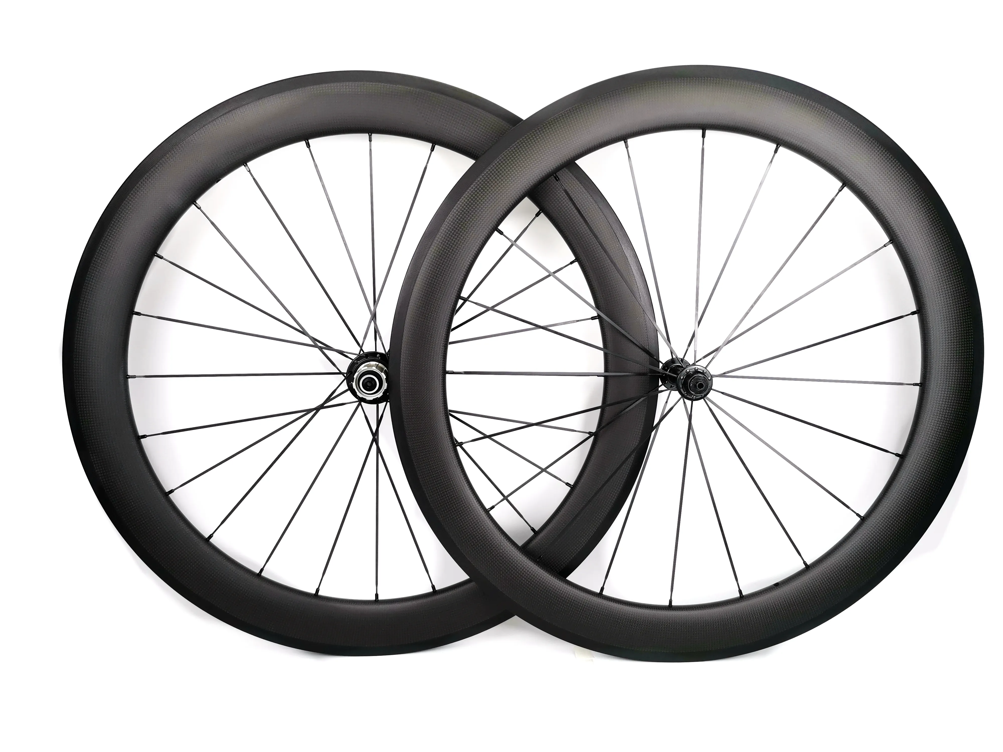 700C Road Bike Carbon Wheelset - 60mm Deep, 25mm Wide Clincher Wheels ...