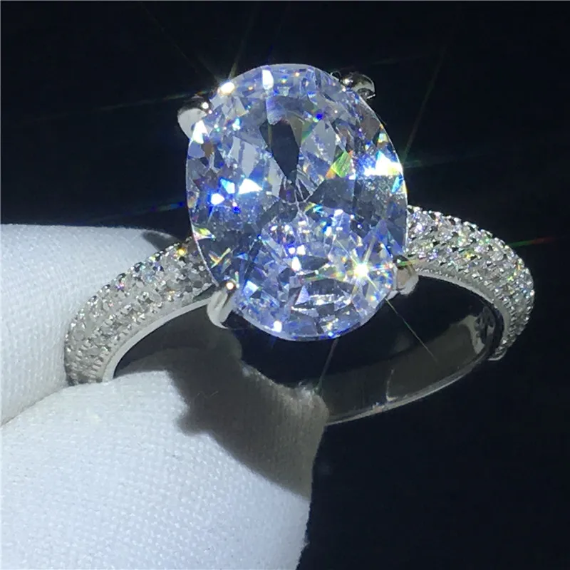 DHgate.com:925 Sterling Silver 3ct Oval Cubic Zirconia Engagement Band Ring, Promise Ring for ...