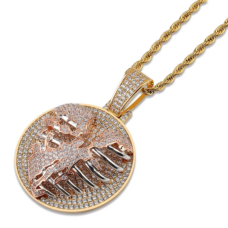 Personalized 18K Gold Iced Out CZ Cublic Zirconia Heart Hip Hop ...