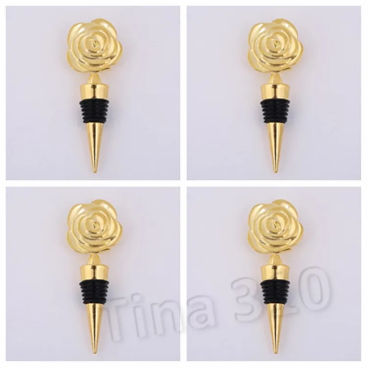 Gold Rose Wine Stoppers Stoppers With Gift Boxes Rose Flowers Wine ...