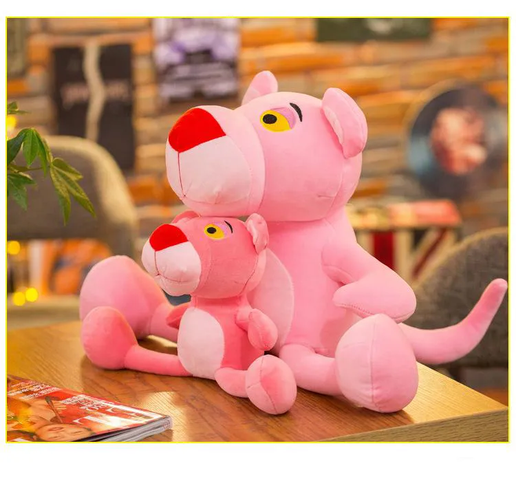 Soft Pink Leopard Dinosaur Plush Toy With White Rabbit Fur 30cm Perfect ...