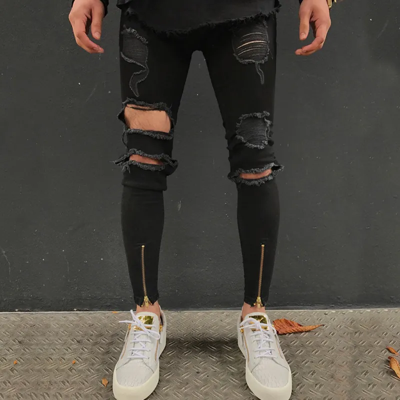 Mejor Precio En A Granel Dropshipping Genou Déchiré Jeans Hommes Super