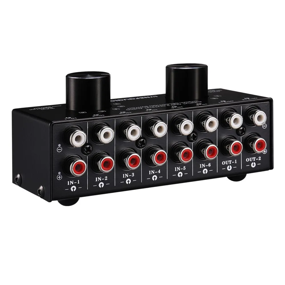 Audio Signal Source Selector 6 Input 2 Output Or 2 Input 6 Output With