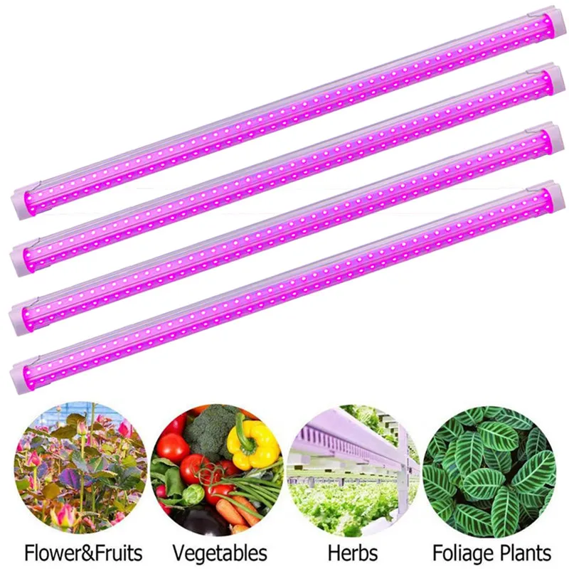 Full Spectrum LED Grow Light LED Grow Tubes 380 800nm, 8Ft T8 V Shaped ...