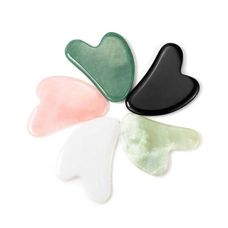 Heart Shaped Natural Stone Jade Scraping Plate For Spa, Beauty Salon ...