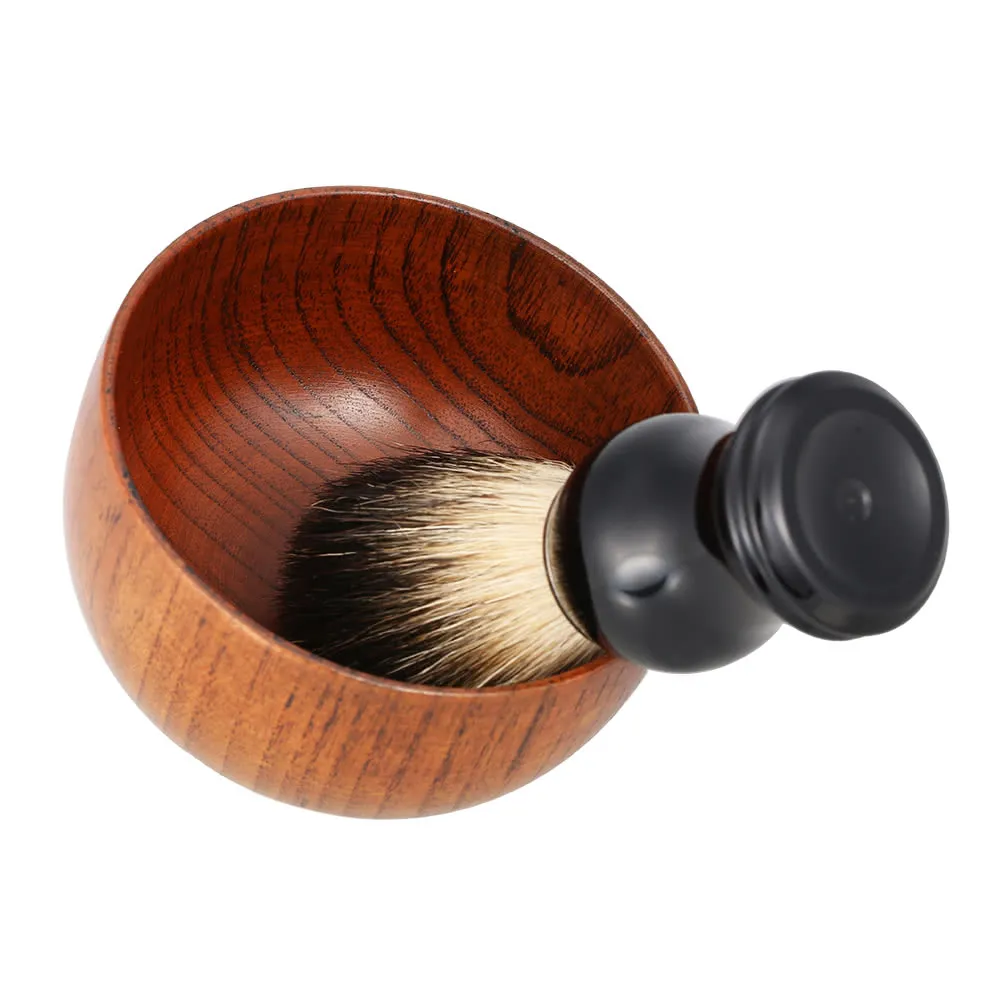 Mens Beard Shaving Mug With Brush Wooden Soap Bowl Cup For Facial Hair ...