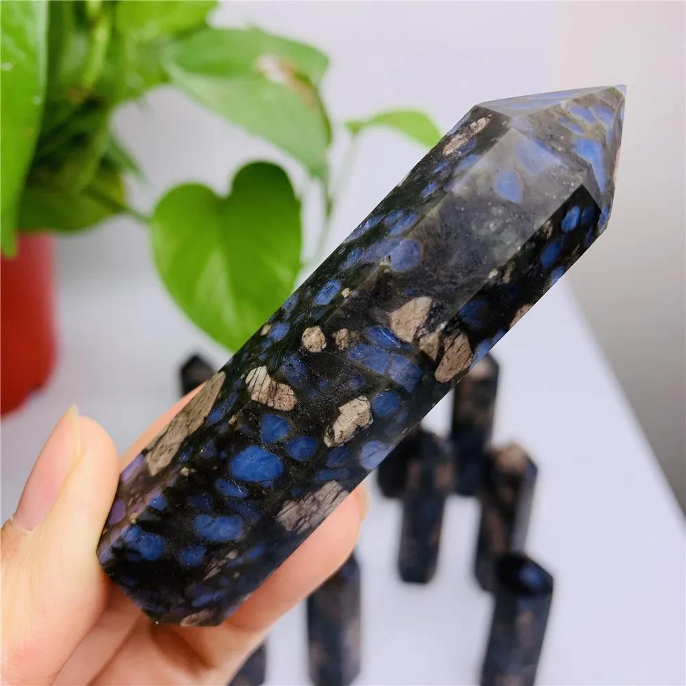 Beautiful natural glaucophane wand quartz crystal Stone point crystal ...