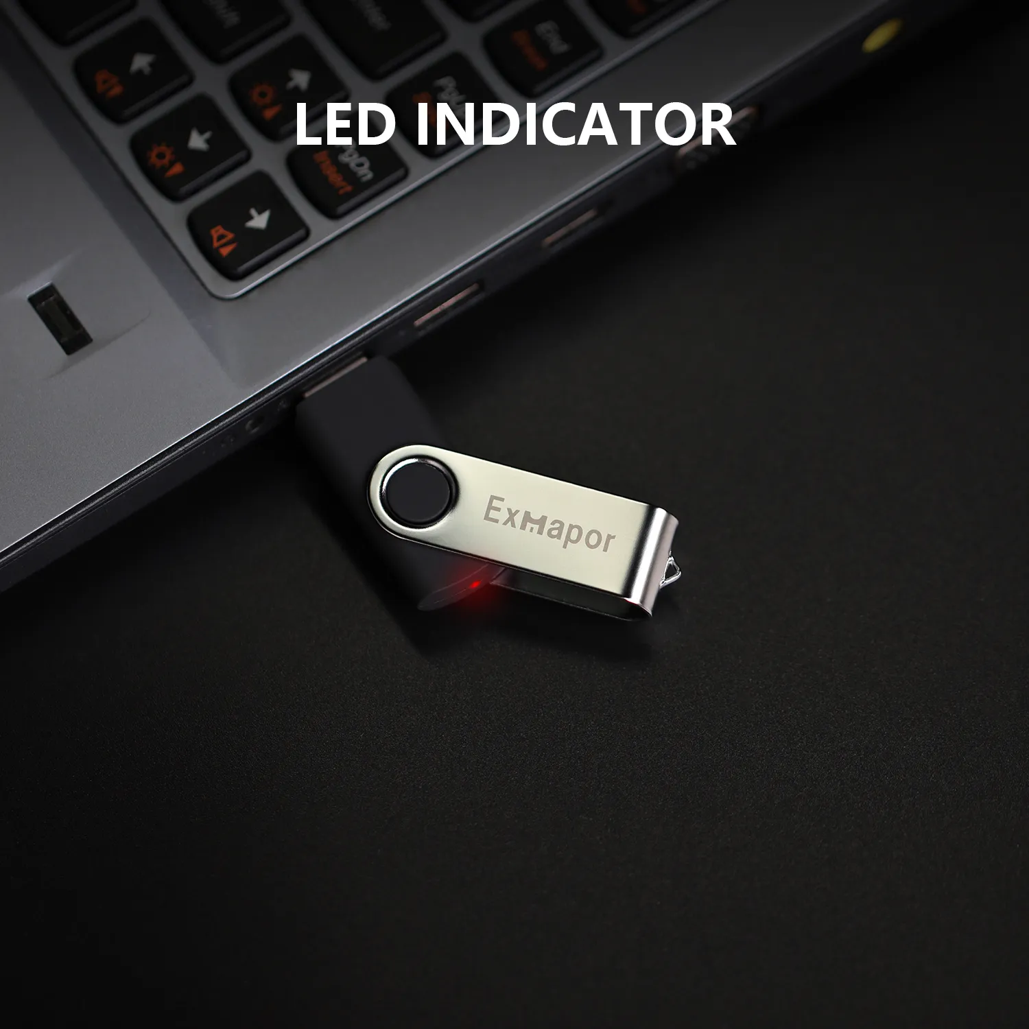 Bulk 256MB USB Flash Drives Swivel Black USB 2.0 Pen Drives Metal ...