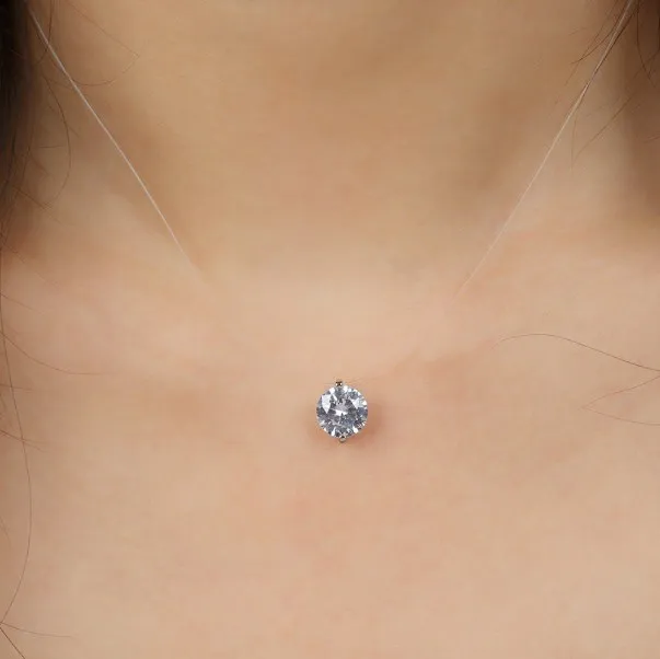 Zircon Choker Necklace For Women | Invisible Fishing Line Necklace With ...