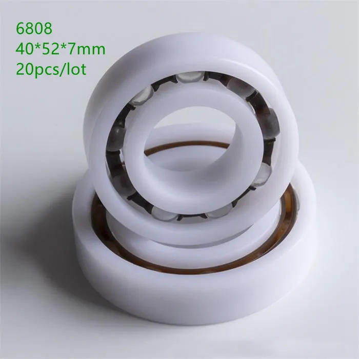 Wholesale 6808 40mm POM Plastic Bearings With Glass Balls 40*52*7 Mm ...