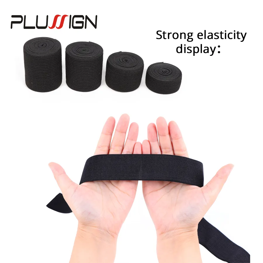 5 Meters Black Elastic Band for Wigs, 1.5-4cm Width, Spandex Belt Trim ...