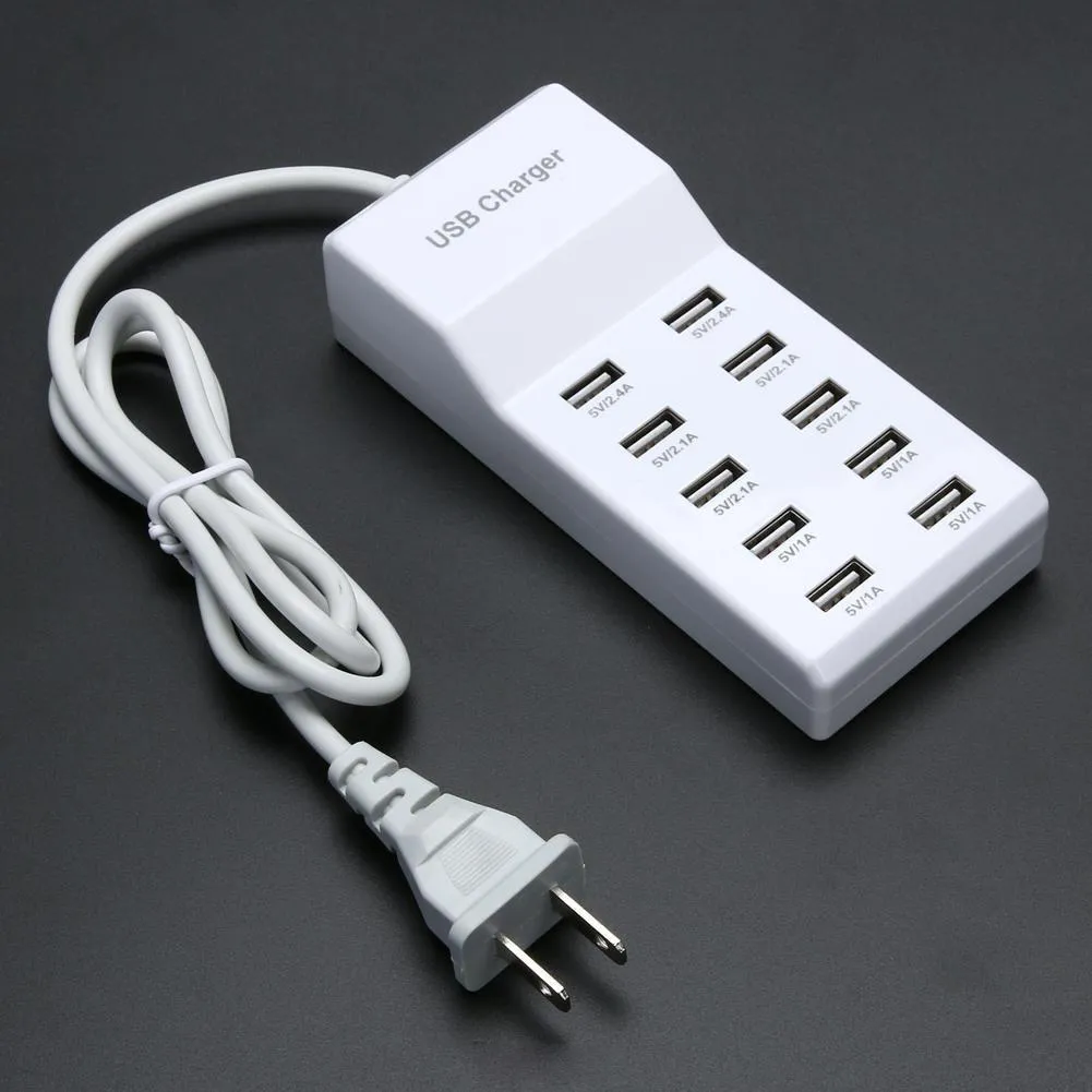 Multi Device Charging Station 10 Port USB Wall Charger Hub For Cell ...