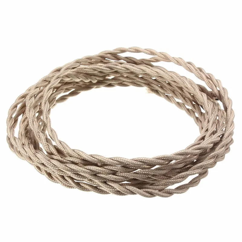 DHgate.com:2*0.75mm Vintage Twisted Electrical Wire Beige Textile Cable ...