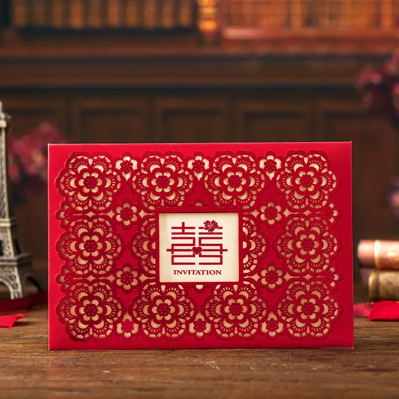 DHgate.com:Chinese Traditional Xi Wedding Invitations with Envelope and ...