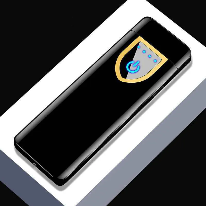 Rechargeable Touch Induction Windproof Lighter | Ultra-thin Metal ...