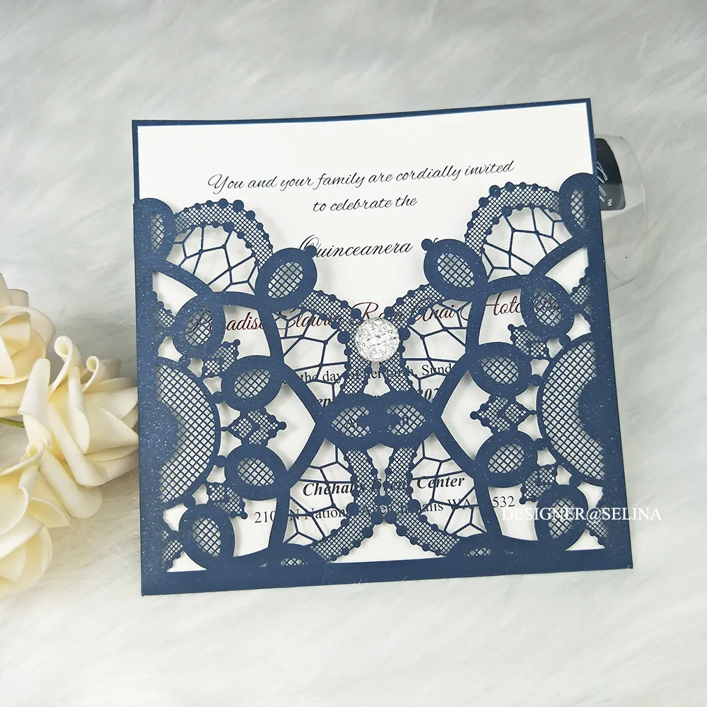 Cobalt blue wedding invitations | Beachweddingtips.com