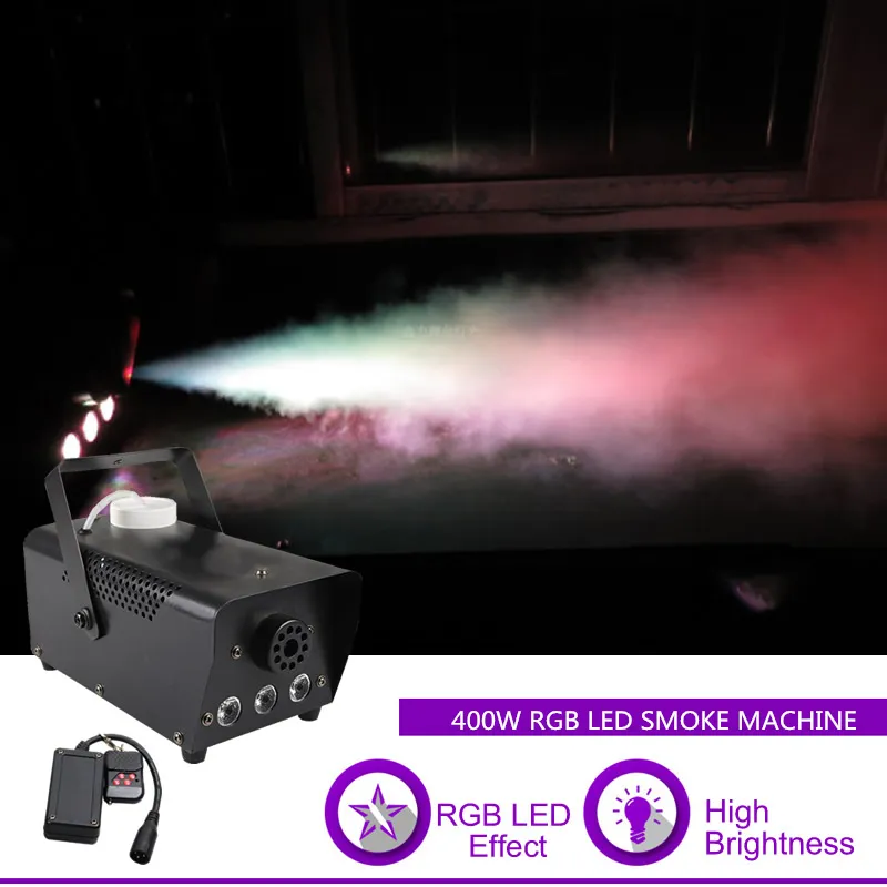 Portable Party Fog Machine - 400W RGB LED Stage Lighting Effect with ...