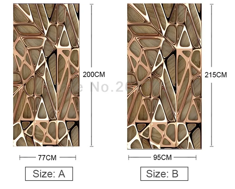 Rose Gold Geometric Pattern 3D Wall Door Sticker Self Adhesive ...