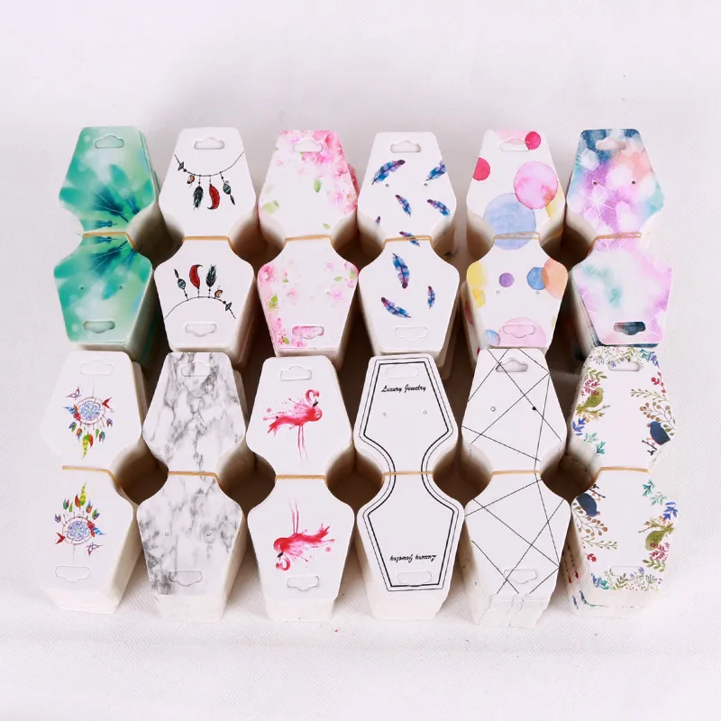 Jewelry Necklace Display Cards, 4.5 x 10.8cm, Multi-Color Paper Cards ...