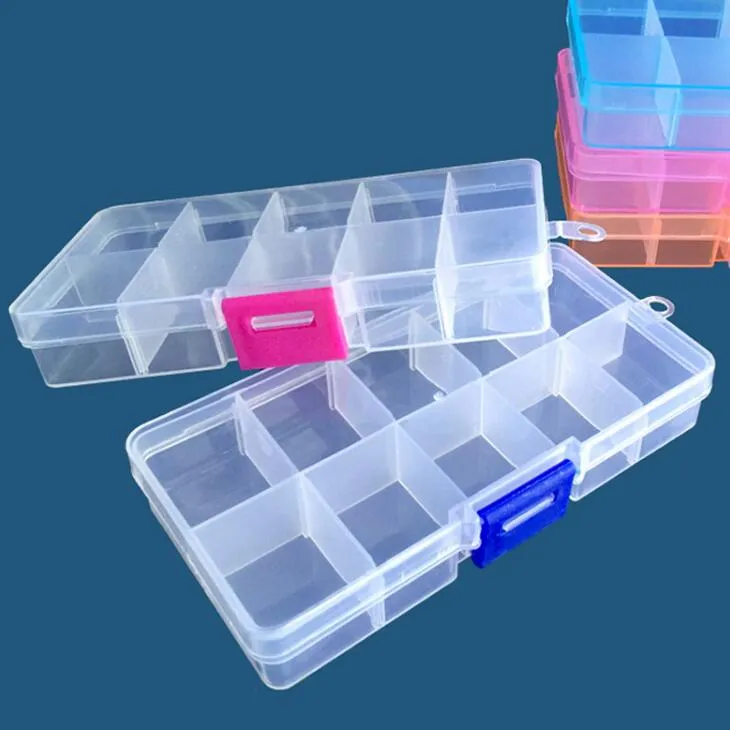 Plastic Organizer Container Storage Box Adjustable Dividers Removable ...