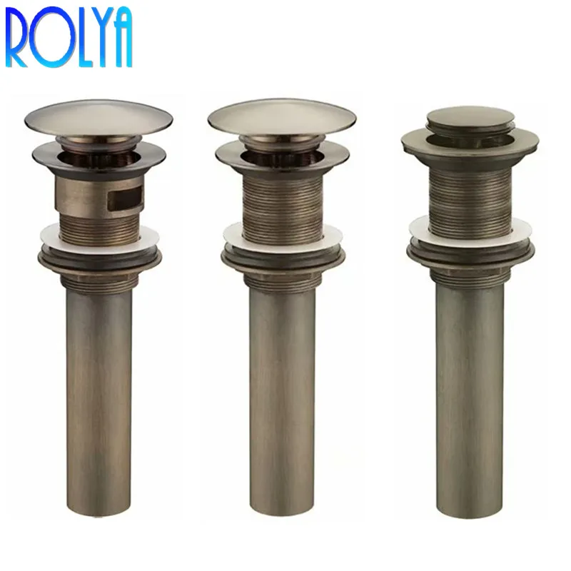 Vintage Brass Bathroom Sink Drain - Antique Style Pop Up Drain Stopper ...