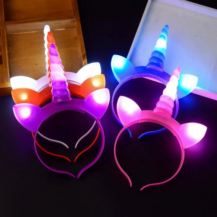 Light Up Unicorn Headband - Flashing Horn, LED Hairband for Kids ...