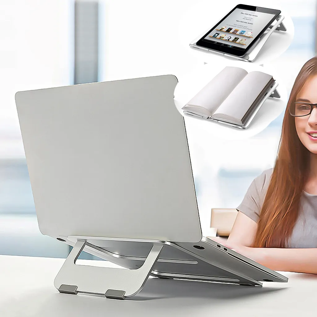 Portable Tablet PC Stands Desktop Holder Aluminum Folding Laptop Stand ...