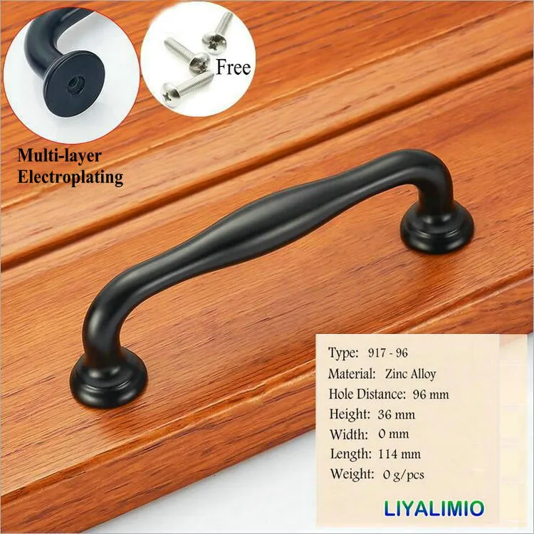 DHgate.com:American Style Matte Black Cabinet Handles - Stylish Kitchen ...