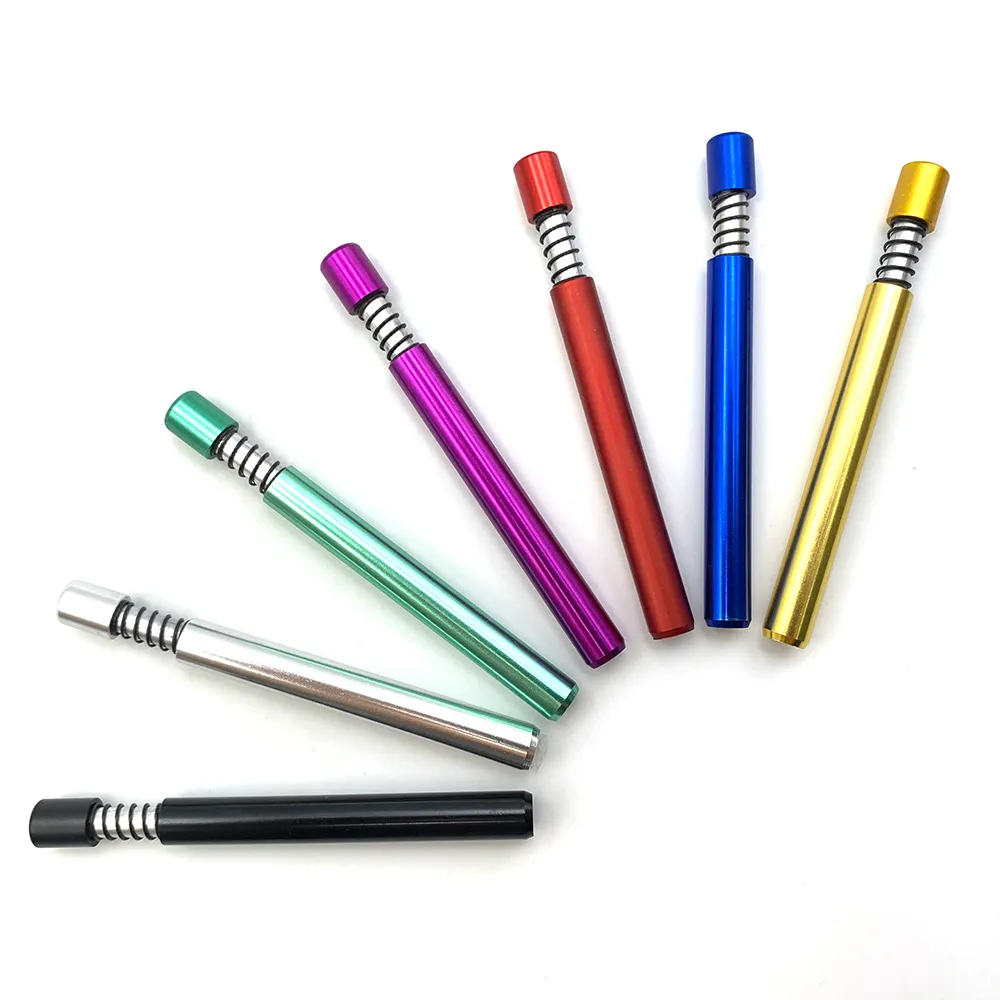 Metal One Hitter Pipe: 82mm Aluminum Alloy Snuff Snorter With Spring ...