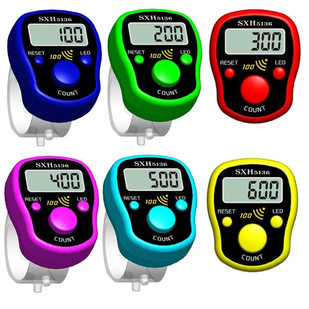 Mini Electronic Stitch Marker Counter LCD Finger Tally With LED Light ...