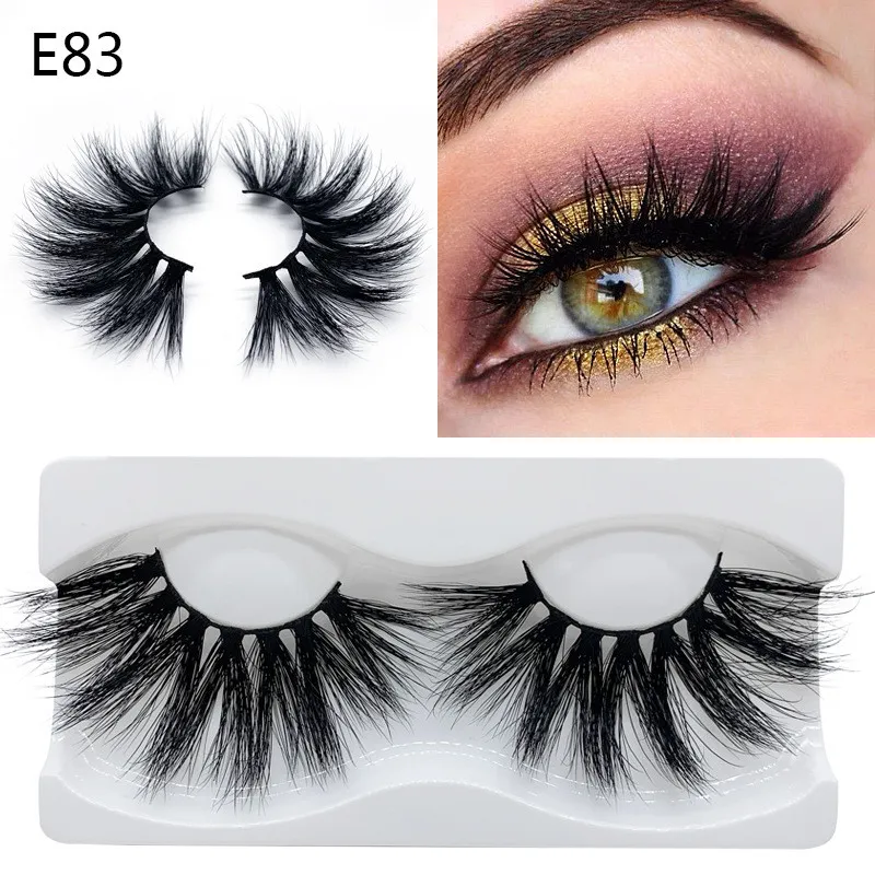 25mm Mink Lashes 3D False Eyelash Extensions Long Natural Thick Eye ...