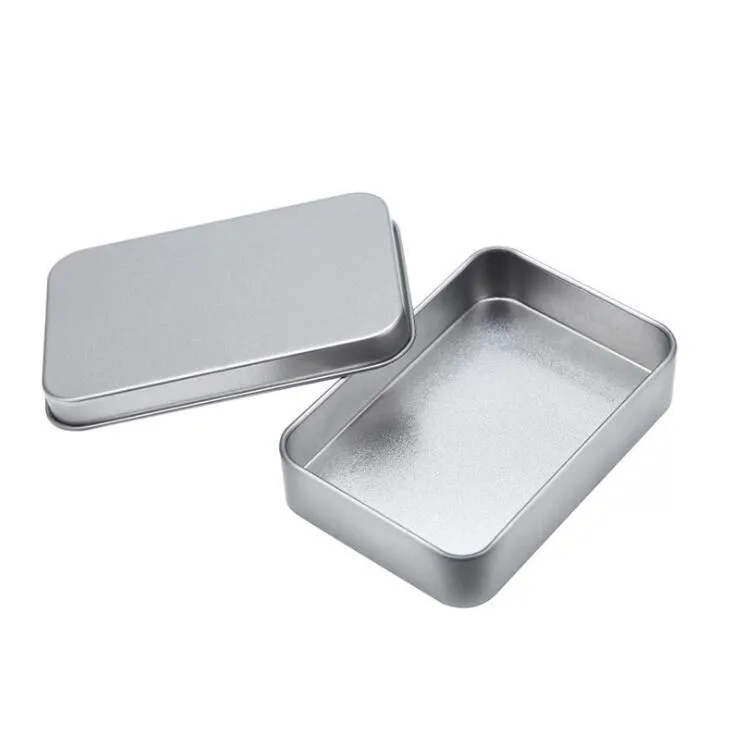 Metal Tin Box With Lid, Wholesale Candy Boxes, Silver Rectangular Tins, Plain Metal Gift Box ...