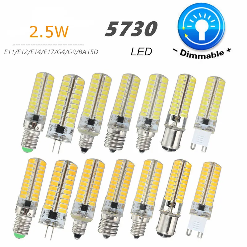 G4 LED Light Bulb 12V Dimmable, Miniature LED Lamp, E11 E12 E14 E17 BA15D, 5730 SMD 80 LEDs ...