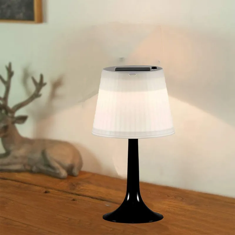 Solar LED Table Lamp - Portable Desk Light, Cold White & Warm White ...