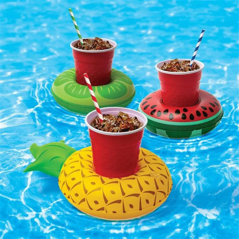 Fun Inflatable Drink Holders & Pool Floats - Colorful Cup Mats, Donut ...
