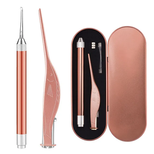 Ear Wax Cleaner Tool Set With LED Light Earpick Earwax Remover Luminous ...