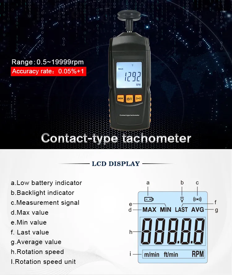 DHgate.com:Digital Tachometer - Portable LCD Speedometer for RPM Measurement, Best Seller ...