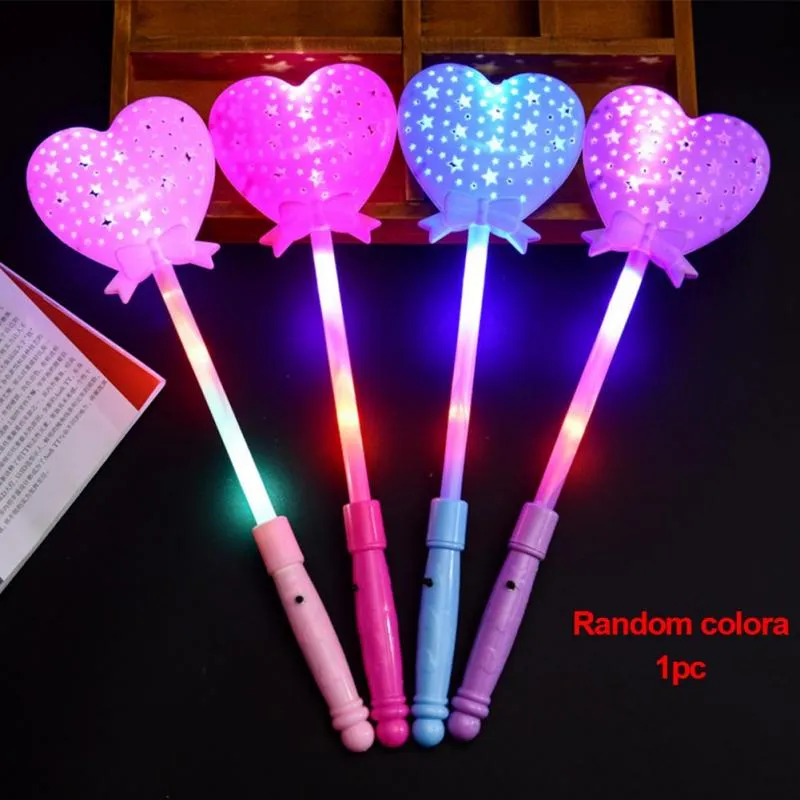 LED Princess Magic Wand LED Light Scepter Magic Heart Shaped Flashing ...