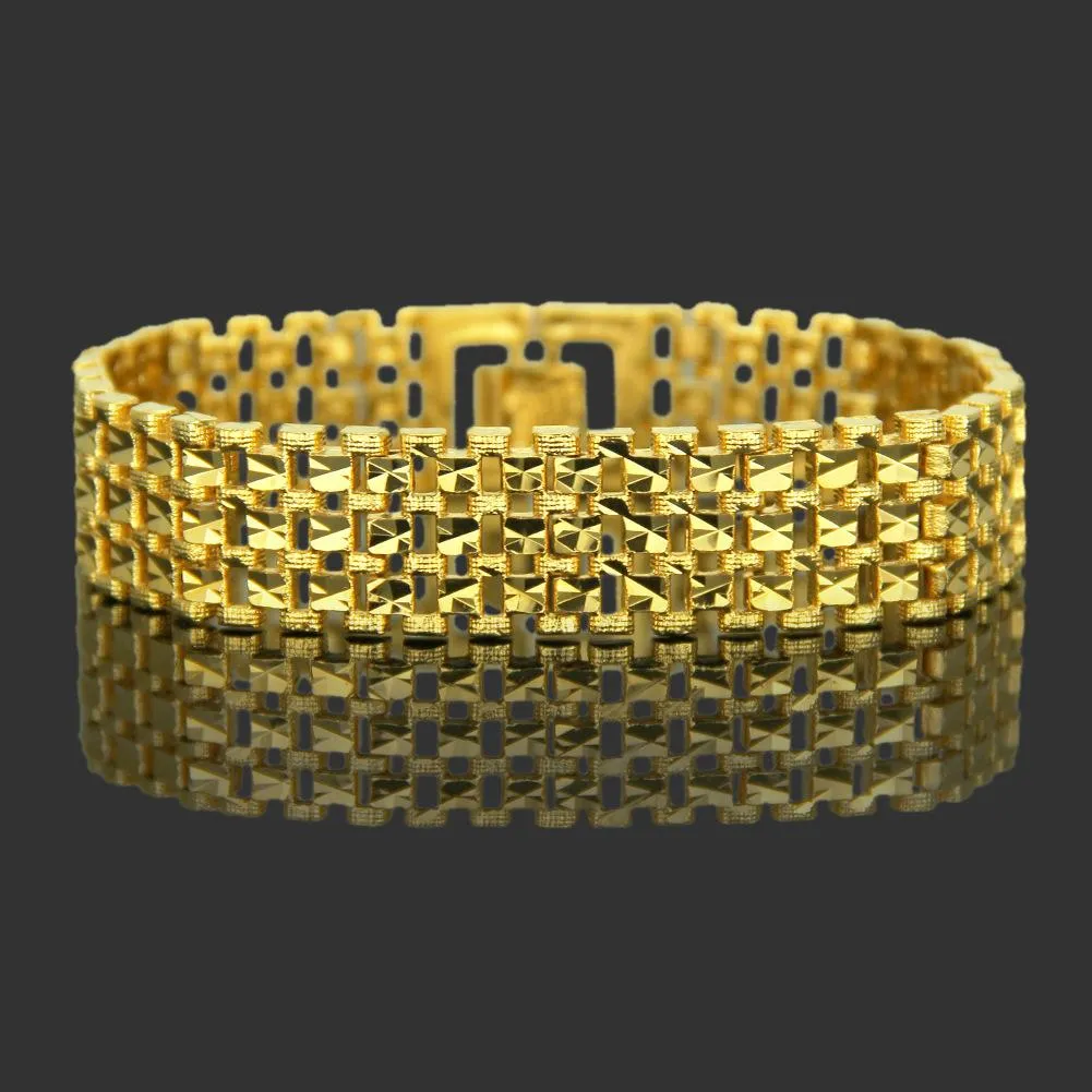 Hip Hop Gold Chain Bracelet For Men Rapper Style Jewelry Bangle ...