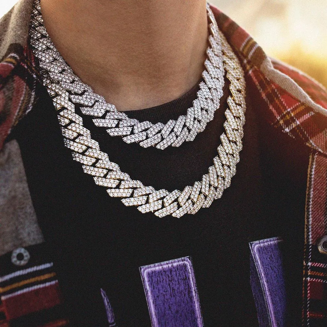 14MM Miami Cuban Chain Necklace For Men Zircon... From Ball2006, $57.61 ...