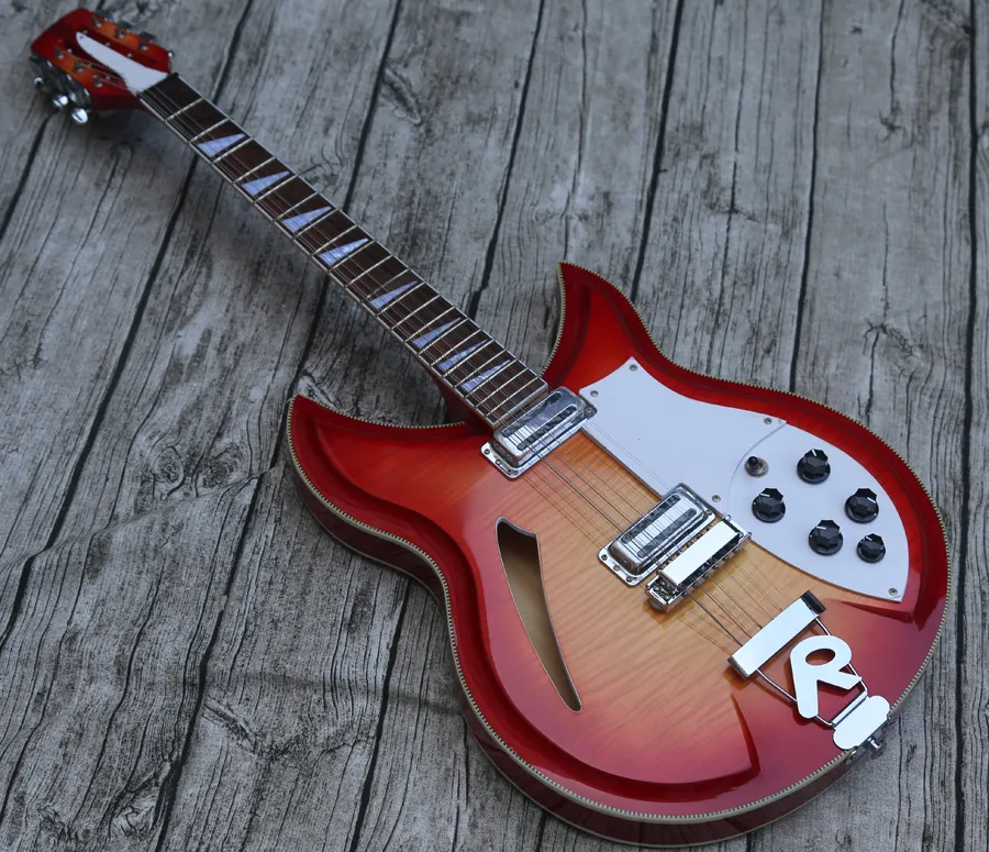 China 12 Strings 381 Cherry Red Guitar C S Semi Hollow Body 381V69 ...