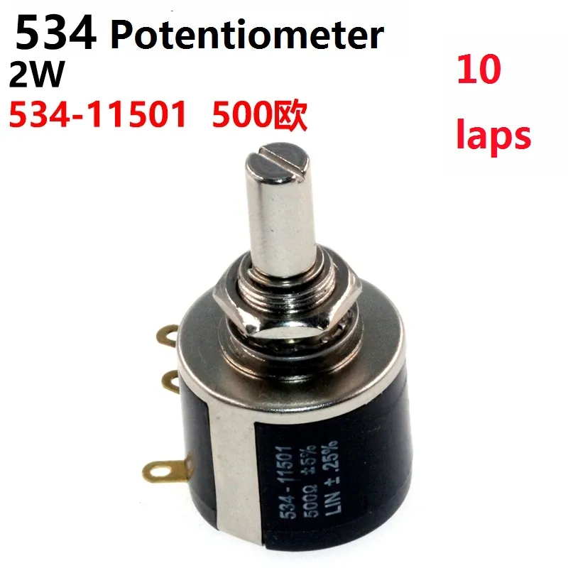Precision Multi-Turn Potentiometer - 500 Ohm, 2W Wirewound, High ...
